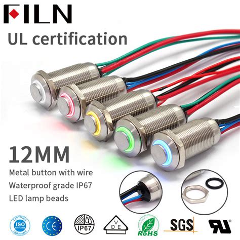 Filn 12mm Momentary 220v Push Button Switch Filn Filn Shopify