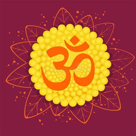 Om Or Aum Indian Sacred Sound The Symbol Of The Divine Triad Of Brahma
