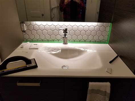 Hexagon Tile Backsplash How To Install Hex Tiles With Adhesive Tile Mats
