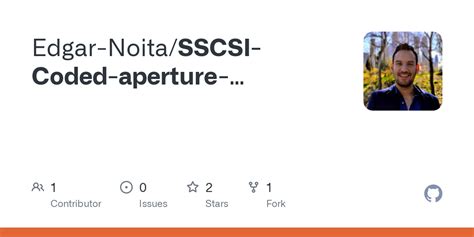 Github Edgar Noita Sscsi Coded Aperture Optimization