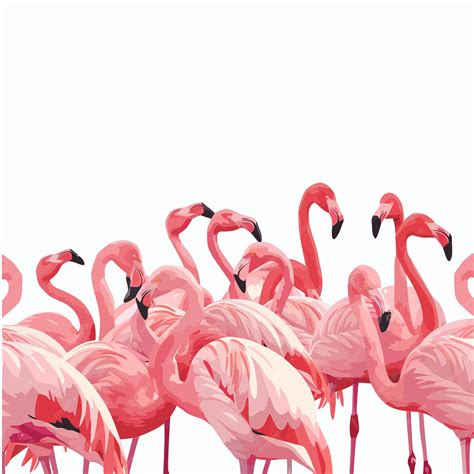 A Flock Of Flamingo 4 Premium Vector