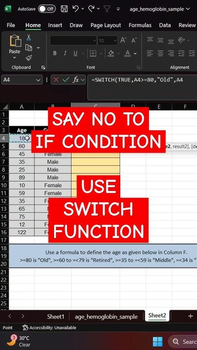 Stop Using Multiple Ifs Use Switch Function In Excel 🚀 Youtube