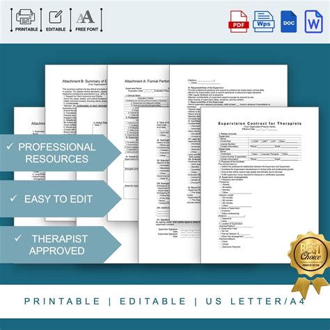 Supervision Contract Template For Therapists Printable Supervision
