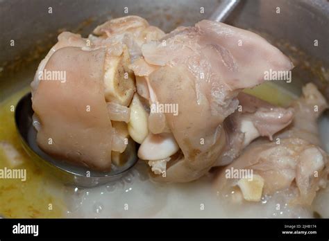 Selective Focus Of An Arabic Egyptian Cuisine Of Kawareh Soup