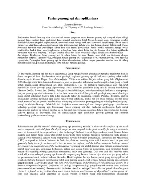 Fasies Gunung Api Dan Aplikasinya Pdf