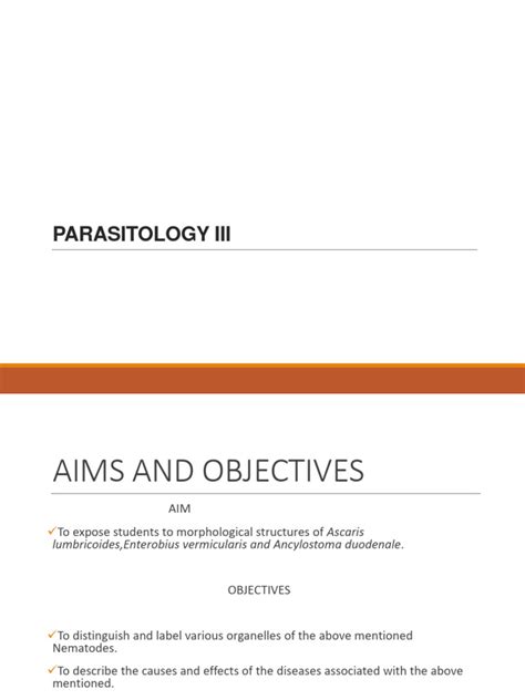 Parasitology Iii Presentation 2022 Pdf Parasitology Medical