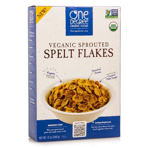 One Degree Veganic Sprouted Spelt Flakes Cereal Organic Azure