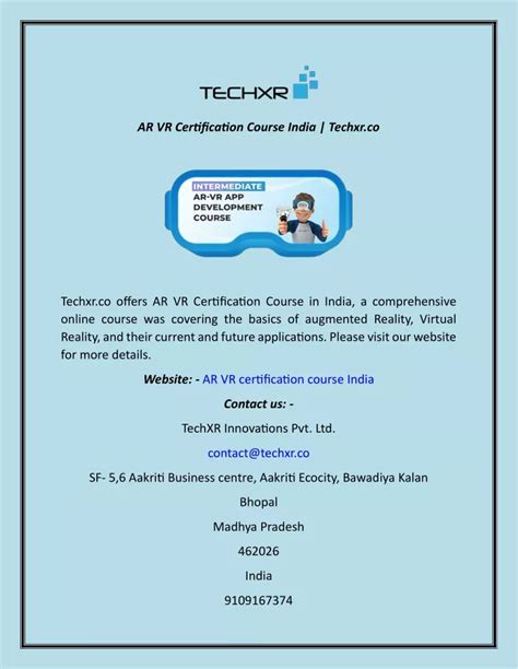 Ppt Ar Vr Certiﬁcation Course India Powerpoint Presentation Id12553457