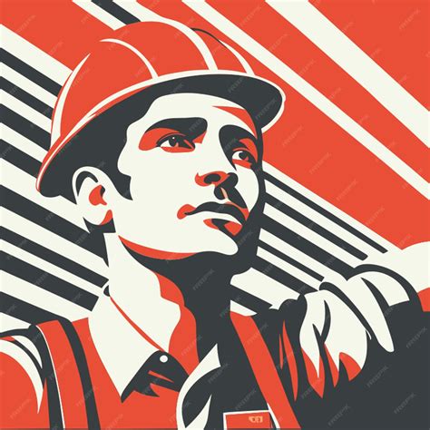 Portrait Of A Worker Vector Illustration Flat 2 Premium Ai Generated