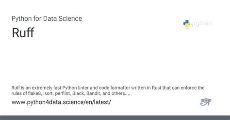 Ruff Python For Data Science