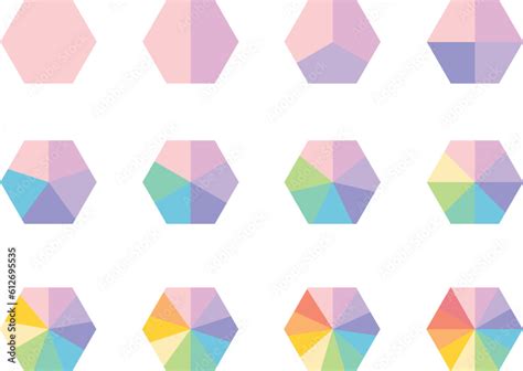 Vetor De 12 Polygon Chart Parts Polygon 1 To 12 Sections Percent Graph Diagram Statistic Wheel