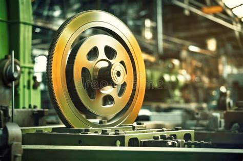 Photo Of A Detailed View Of A Manufacturing Assembly Line With A