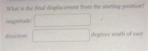 Solved Find The Total Net Displacement Of An Object Which