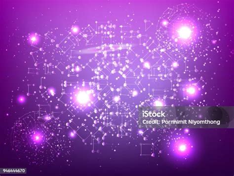 기술 공간 갤럭시connect 선과 점 들을 추상화 합니다 연결 과학 및 기술입니다 분자 구조 Dna 또는 신경 Compositionpoints 선 및 별과 우주의 형태로