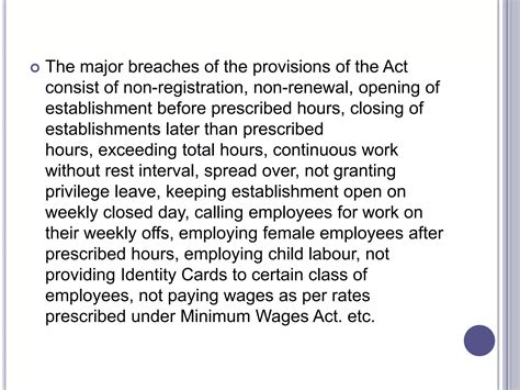 Shops And Establishment Act Pptx Law