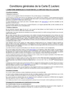 Conditions générales de la Carte E Leclerc conditions g 233 n 233