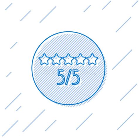 Blue Line Consumer Or Customer Product Rating Icon Isolated On White Background Vector