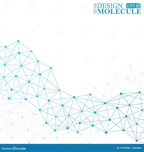 Structure Molecule Of Dna And Neurons Abstract Background Stock Vector