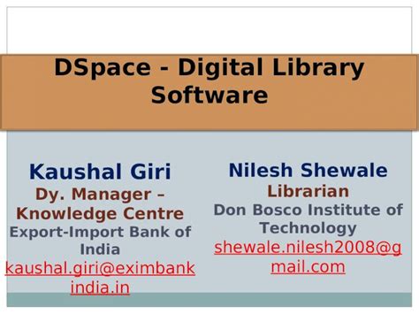 Ppt Dspace Digital Library Software Dokumentips