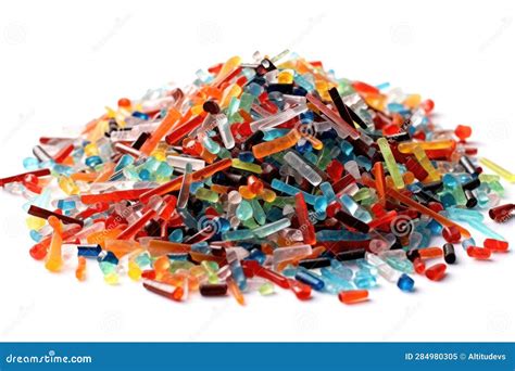 Microplastics Isolated On White Background For Clear View Stock