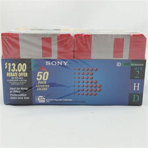 50 Sony Hd Ibm Formatted Micro Floppy Disk Mfd 2hd 35 Double Sided 50 Sony Hd Ibm Formatted Micro Floppy Disk Mfd 2hd 35 Double Sided
