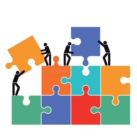 Teamwork Zusammenarbeit Verbindungen Vektor Abbildung Illustration