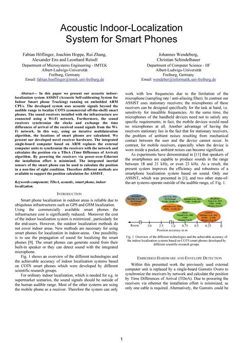 Pdf Acoustic Indoor Localization System For Smart Phones
