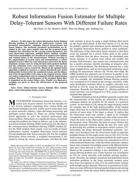 Pdf Robust Information Fusion Estimator For Multiple Delay Tolerant