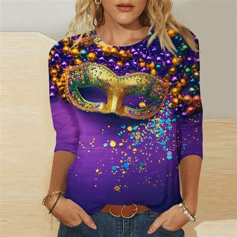 Aloohaidyvio Mardi Gras Clothing Clearancewomens Plus Size Tops 34