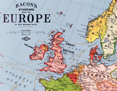 Europe Map Vintage 1925 Europe Map Print Antique Europe Map Etsy