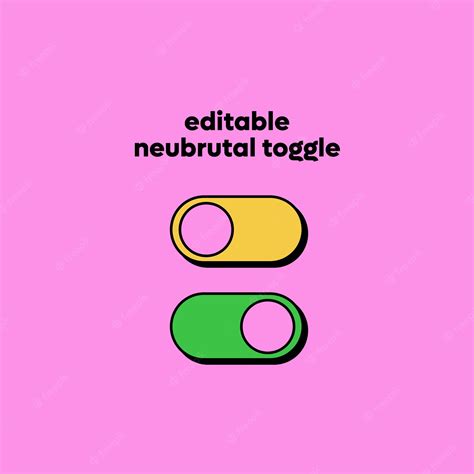 Premium Vector Editable Neubrutal Switch Toggle Button Ui Element For