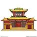 手绘成都青羊宫地标建筑 花瓣网