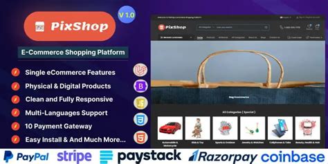 PixShop E Commerce Shopping Platform PHP Script Bliter GPL