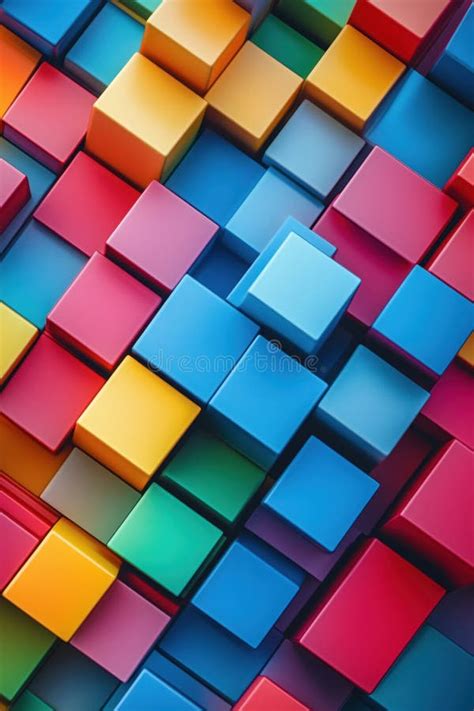 Colorful 3d Cubes Arrangement In Vibrant Patterns And Textures
