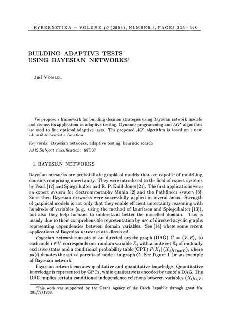 Pdf Building Adaptive Tests Using Bayesian Networks
