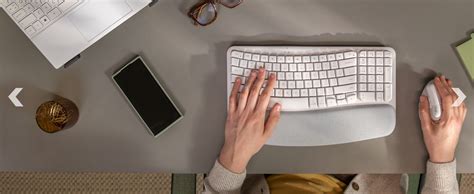 Logitech Wave Keys And Lift Vertical Mouse Ergonomic Bundle — Wireless Keyboard With