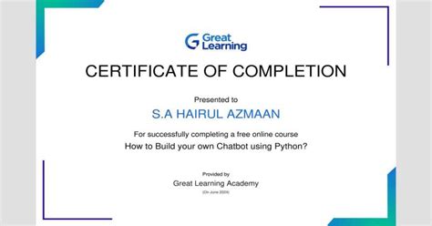 How To Build Your Own Chatbot Using Python Course Completion