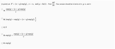 Solved Af 1 Point Let F X Y Exp Y I U And