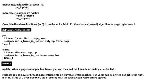 Solved Int Update Unsigned Int Process Id Pte T Pte Chegg Com