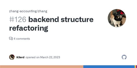 Backend Structure Refactoring · Issue 126 · Zhang Accountingzhang · Github