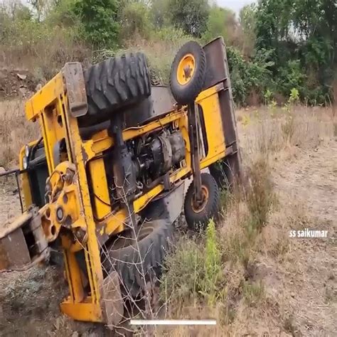 Jcb Backhoe Got Accident Rescued By Tata Hitachi Jcb Backhoe Got