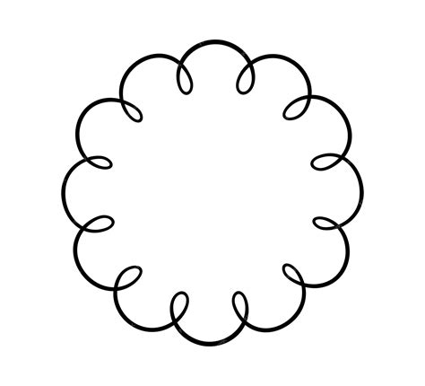 Premium Vector Doodle Circle Scalloped Frame Hand Drawn Scalloped Edge Ellipse Shapes Simple