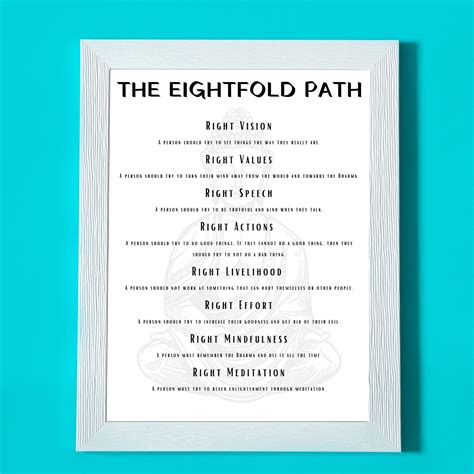 Eightfold Path Print Buddha Wall Art Buddhism Spiritual Etsy De