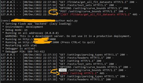 Flask Api Throwing 405 And 400 Erorrs With At The Beginning Of