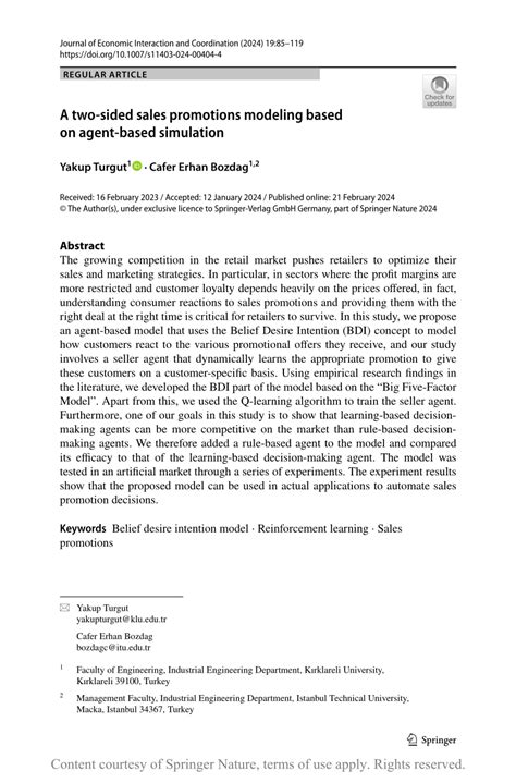 A Two Sided Sales Promotions Modeling Based On Agent Based Simulation