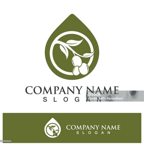 Ilustrasi Vektor Desain Logo Minyak Zaitun Extra Virgin Ilustrasi Stok