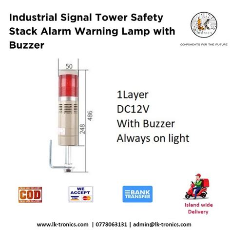 industrial signal tower 12v with safety stack alarm buzzer lk tronics