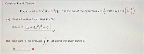 Solved Consider F And C Below Fxy68xy2i8x2yjc Is