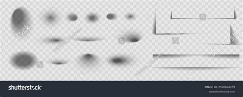 Square Rectangle Box Shadow Effects Realistic Stock Vector Royalty