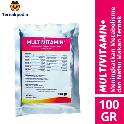 Jual Multivitamin 100 Gr Penambahan Nafsu Makan Sapi Jamu Nafsu